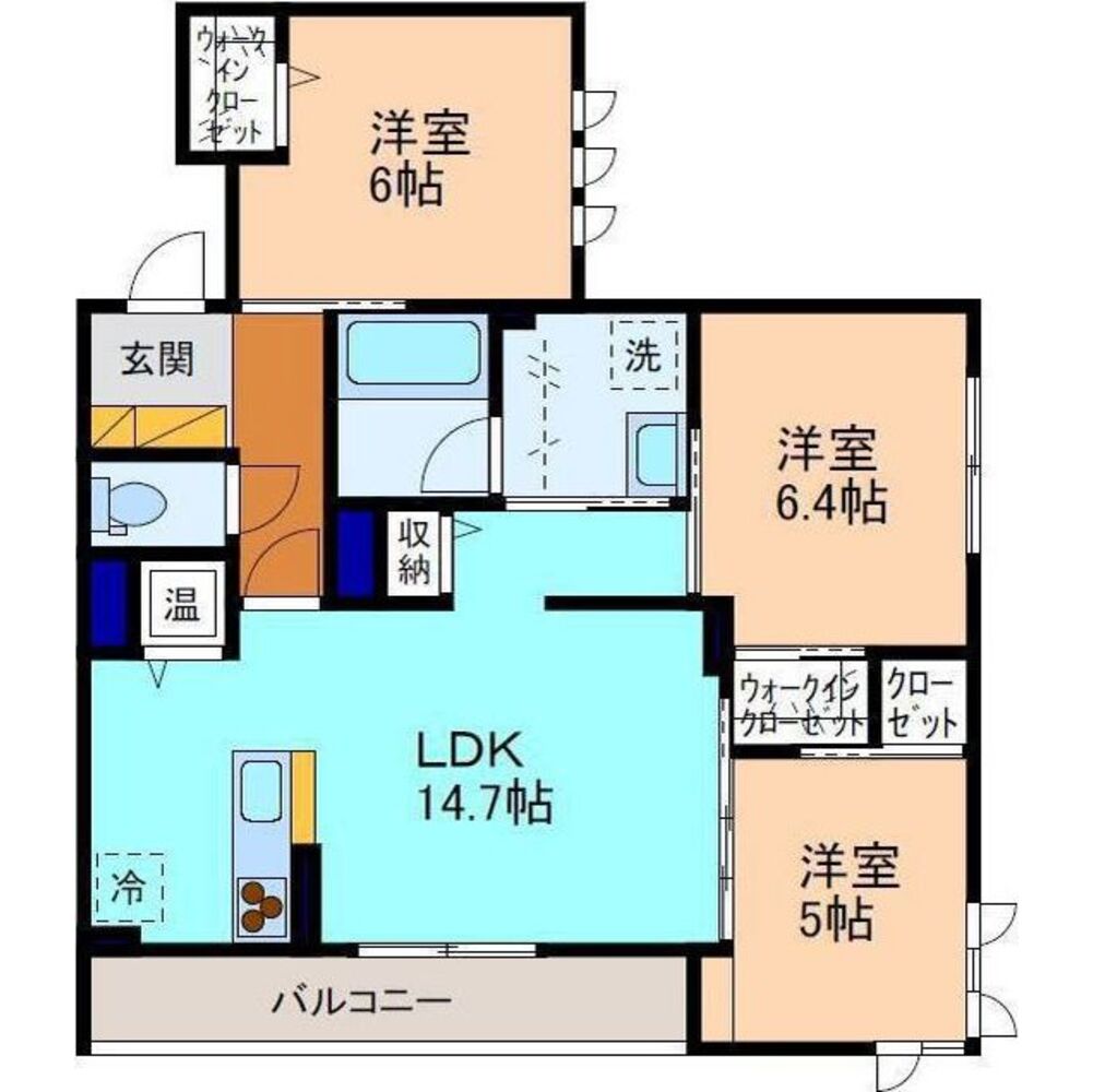 ヤーン 石川県野々市市矢作1 (11.4万円／3LDK (洋6.4 洋6 洋5 KDK14.7)／73.48㎡)｜賃貸物件(賃貸マンション・アパート・一戸建て)の住宅情報・お部屋探しなら ...