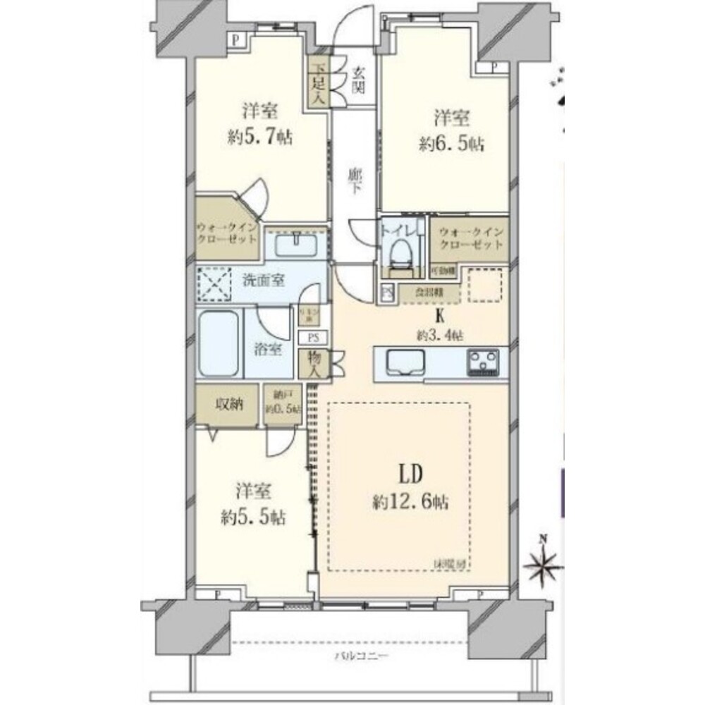 プラウドタワー清澄白河 東京都江東区平野3 (34万円／3LDK (洋6.5 洋5.7 洋5.5 15.7LDK)／73.78㎡)｜賃貸物件(賃貸マンション・アパート・一戸建て)の住宅情報・お ...