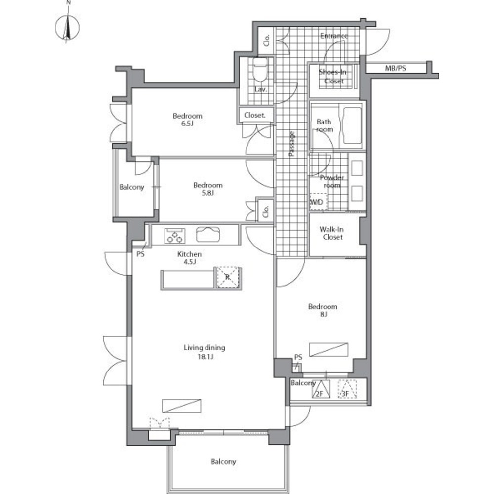 京急本線 北品川駅 3階建 築19年 東京都品川区北品川5 (70.5万円／3LDK (洋8 洋6.5 洋5.8 LDK18.1)／102.42㎡)｜賃貸物件(賃貸マンション・アパート・一戸 ...