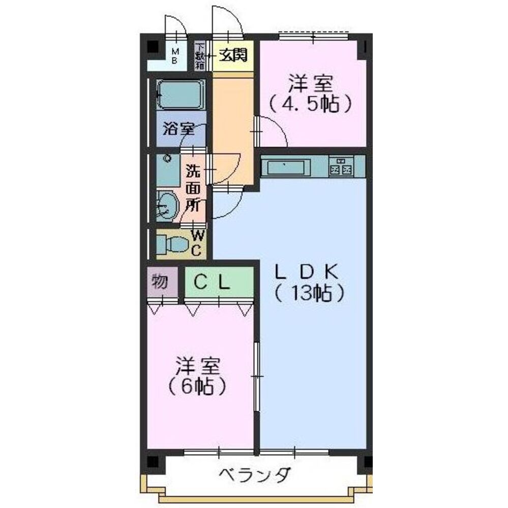 名古屋市営地下鉄鶴舞線 平針駅 地上7階建て 築37年 愛知県名古屋市天白区平針2 (8.2万円／2LDK (洋6 洋4.5 LDK13)／52.9㎡)｜賃貸物件(賃貸マンション・アパート ...