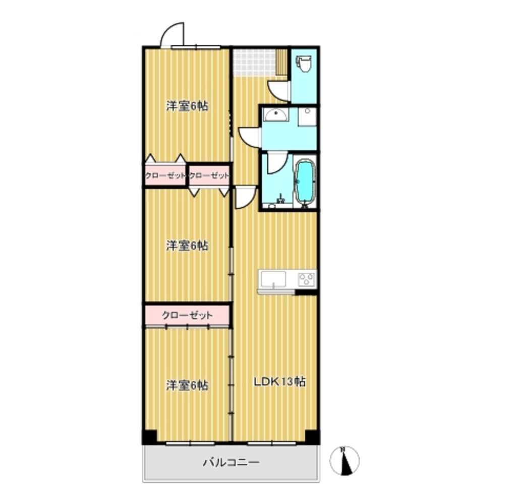 sky mansion morita 高知県高知市南宝永町 (10.5万円／3LDK (洋6 洋6 洋6 LDK13)／70.76㎡)｜賃貸物件(賃貸マンション・アパート・一戸建て)の住宅情報 ...