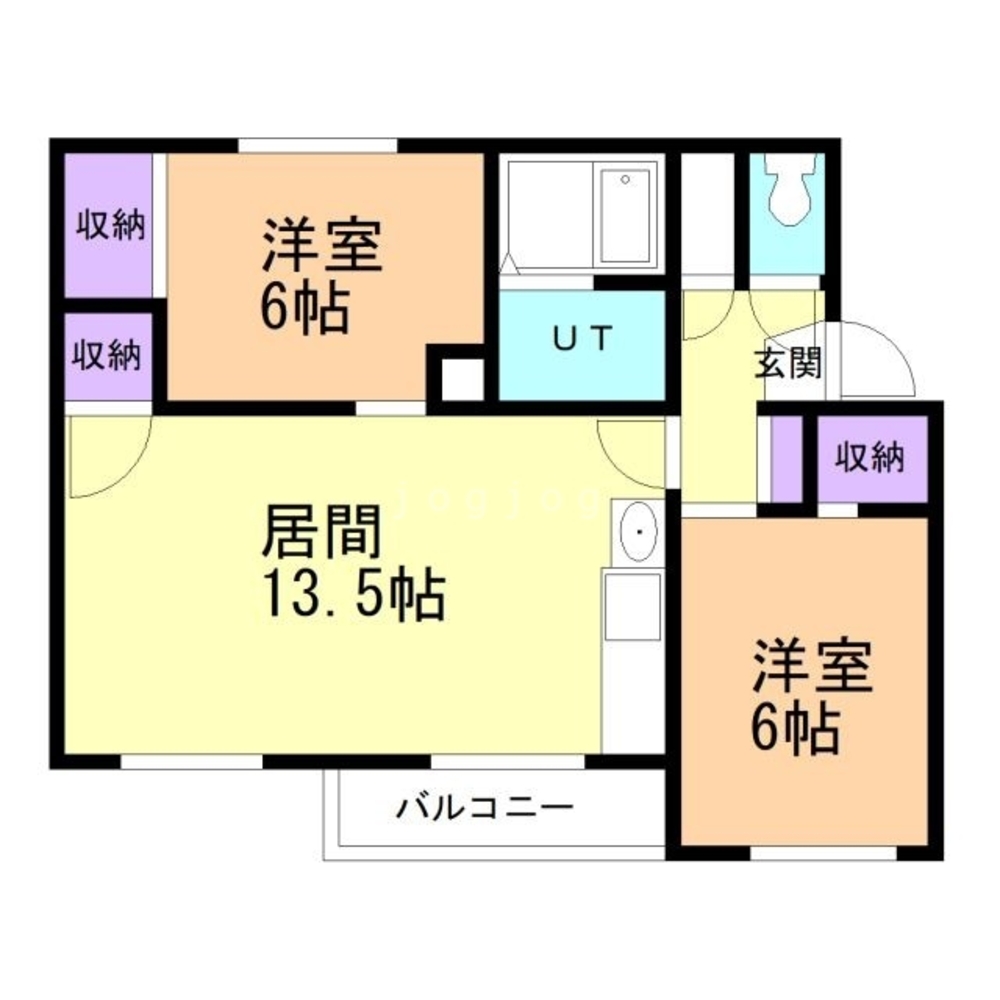 カーサAZABU NORTH 北海道名寄市西六条南10 (5万円／2LDK (洋6 洋6 LD13.5)／58.18㎡)｜賃貸物件(賃貸マンション・アパート・一戸建て)の住宅情報・お部屋探し ...