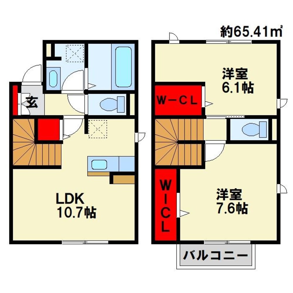 筑豊電気鉄道 今池駅 地上2階建て 築1年未満 福岡県北九州市八幡西区則松7 (10.45万円／2LDK (洋7.6 洋6.1 LDK10.7)／65.41㎡)｜賃貸物件(賃貸マンション ...