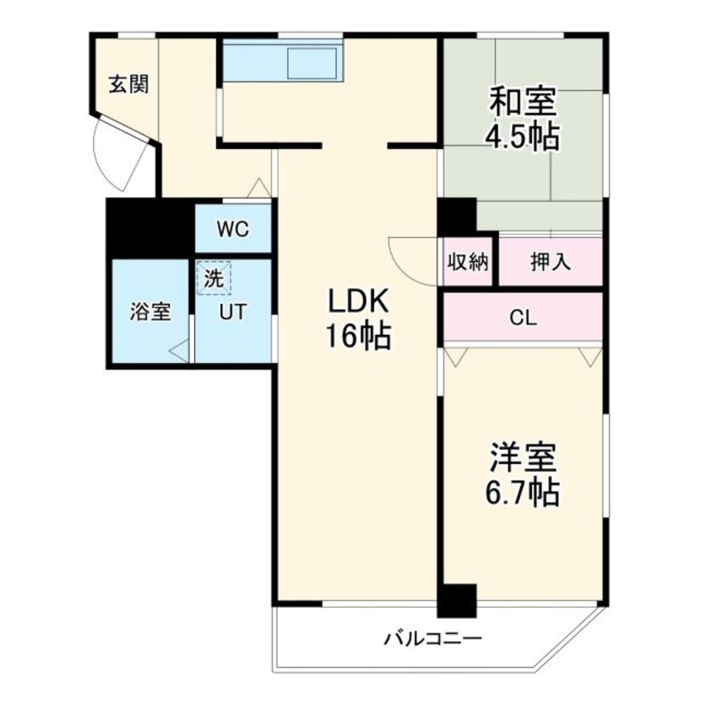 名古屋市営地下鉄鶴舞線 原駅 9階建 築39年 愛知県名古屋市天白区原4 (6.3万円／2LDK (和4.5 洋6.7 LDK16.0)／62.58㎡)｜賃貸物件(賃貸マンション・アパート ...