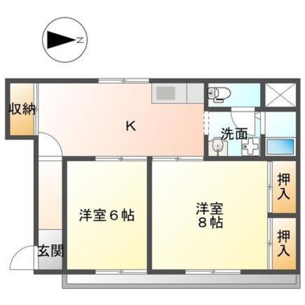 東武伊勢崎線 大袋駅 2階建 築25年 埼玉県越谷市大字袋山 (6.7万円／2K (洋8 洋6 K5.0)／49.5㎡)｜賃貸物件(賃貸マンション・アパート・一戸建て)の住宅情報・お部屋探し ...