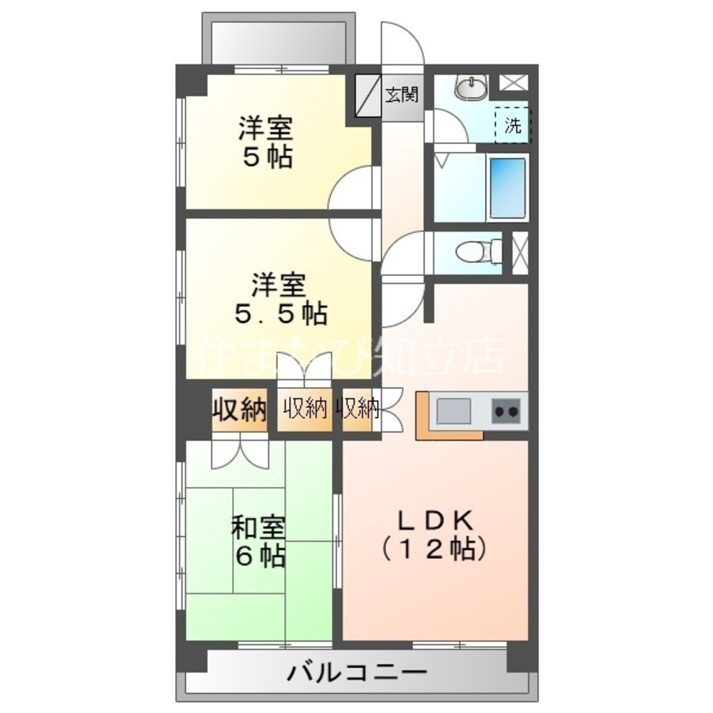サンコートAOKI 愛知県高浜市青木町8 (6.5万円／3LDK (和6 洋5.5 洋5 LDK12)／65.1㎡)｜賃貸物件(賃貸マンション・アパート・一戸建て)の住宅情報・お部屋探しなら ...