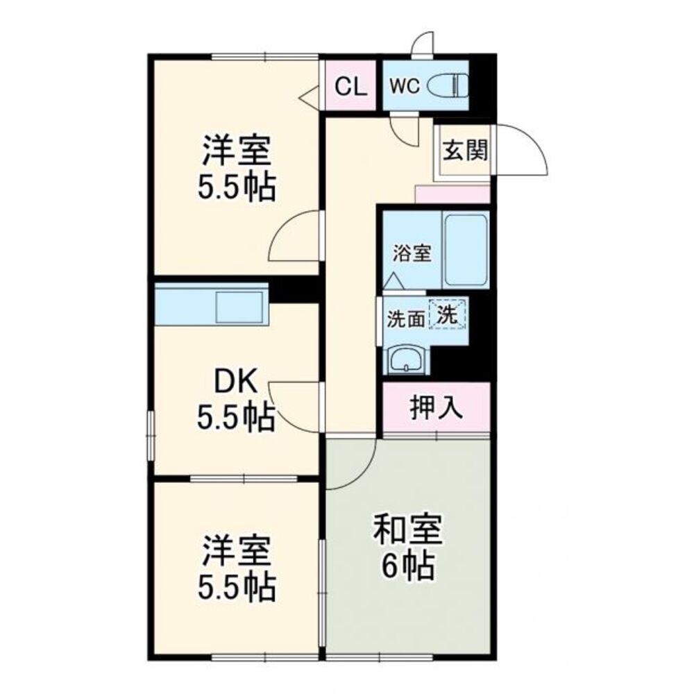 レトア 静岡県浜松市浜名区横須賀 (5.4万円／3DK (和6 洋5.5 洋5.5 DK5.5)／53.98㎡)｜賃貸物件(賃貸マンション・アパート・一戸建て)の住宅情報・お部屋探しなら ...