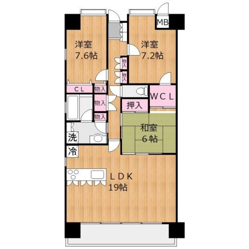 ポレスターアーバンシティ広島 宮崎県宮崎市広島1 (15万円／3LDK (洋7.6)／95.45㎡)｜賃貸物件(賃貸マンション・アパート・一戸建て)の住宅情報・お部屋探しならYahoo!不動産