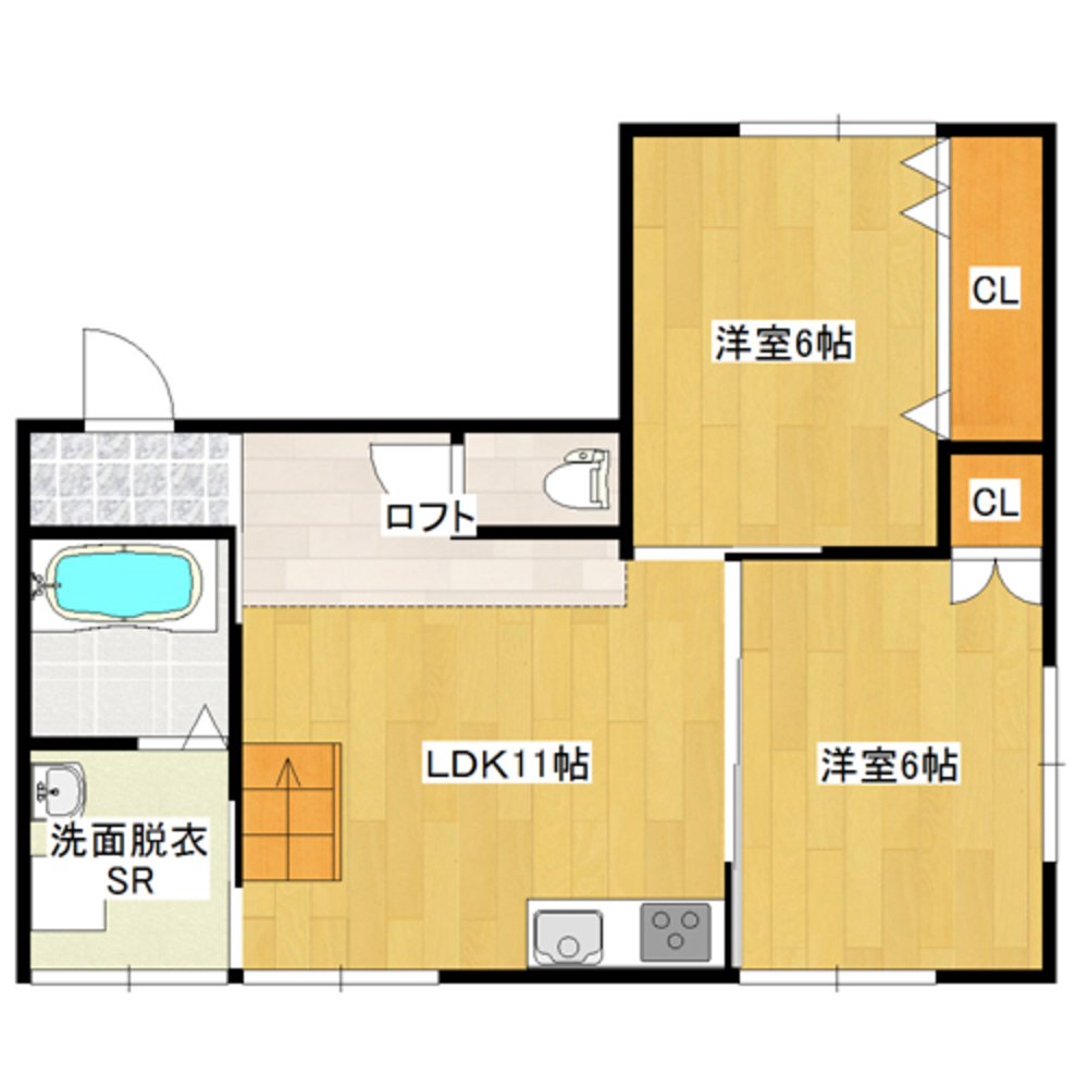 メゾン・デ・パルティール 石川県金沢市保古2 (7.8万円／2LDK (洋6 洋6 LDK11 ロフト 3)／51.52㎡)｜賃貸物件(賃貸マンション・アパート・一戸建て)の住宅情報・お ...