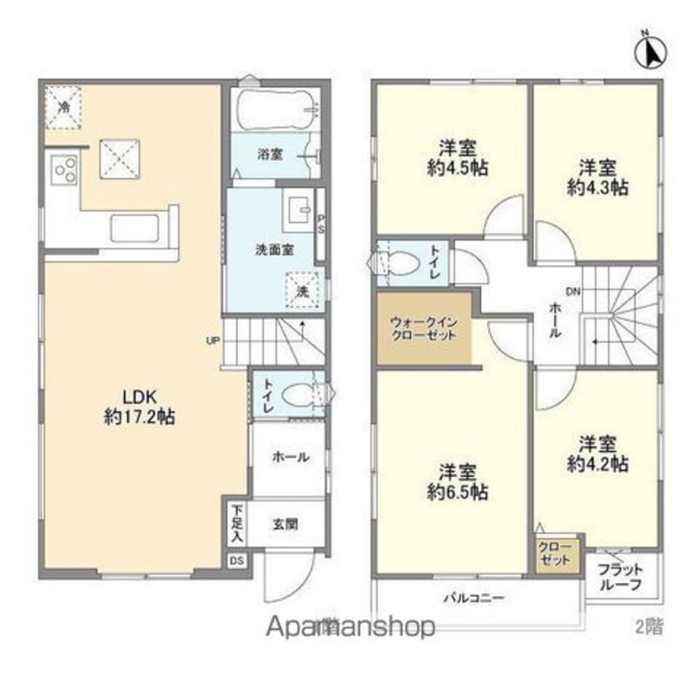 Kolet武蔵砂川02 東京都武蔵村山市大南3 (18.9万円／4LDK (洋6.5 洋4.5 洋4.3 洋4.2 LDK17.2)／85.28㎡)｜賃貸物件(賃貸マンション・アパート・一戸 ...
