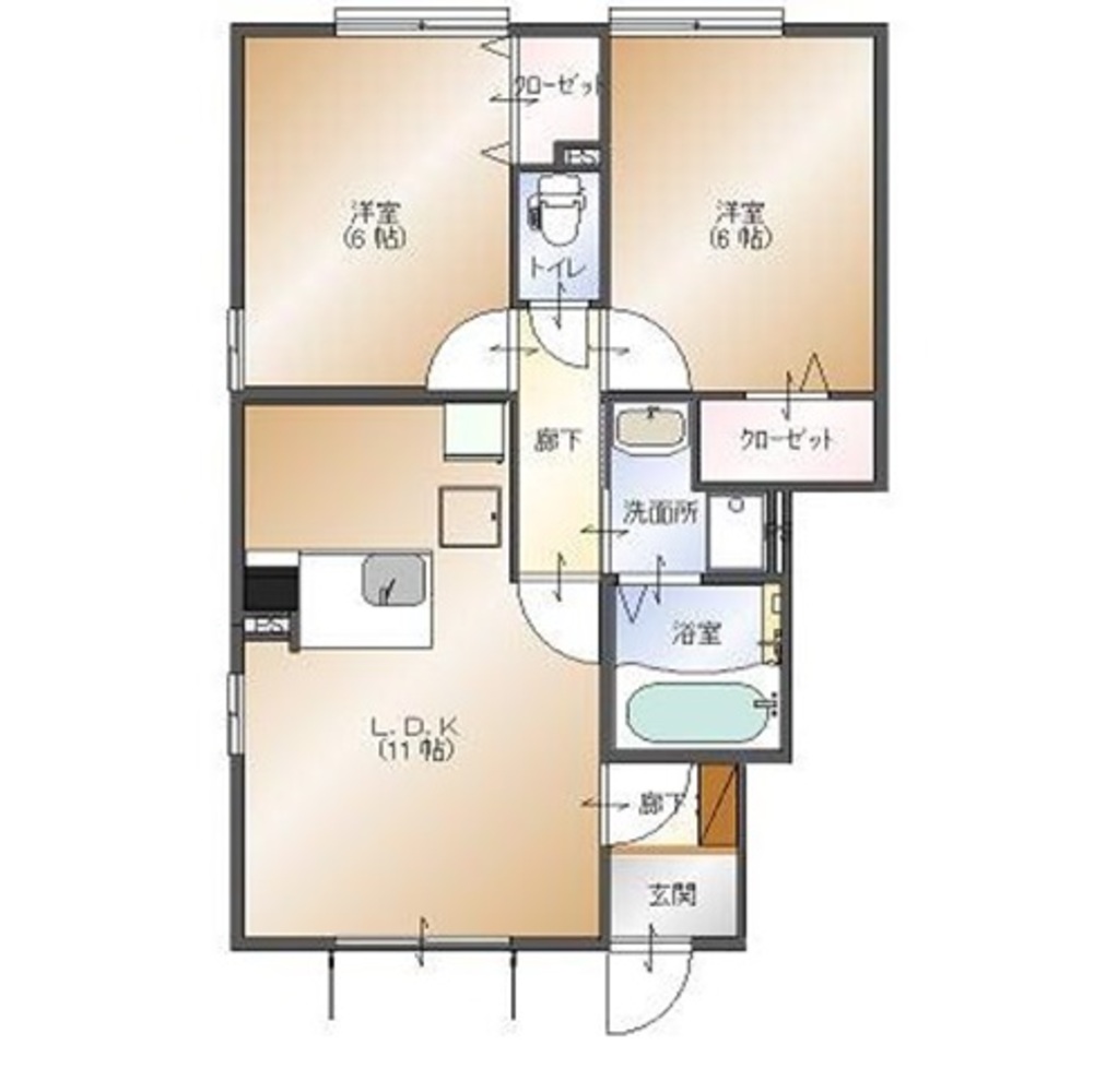 アルテミス 群馬県伊勢崎市宮子町 (6.7万円／2LDK (洋6 洋6 LDK10.5)／63.34㎡)｜賃貸物件(賃貸マンション・アパート・一戸建て)の住宅情報・お部屋探しならYahoo!不動産