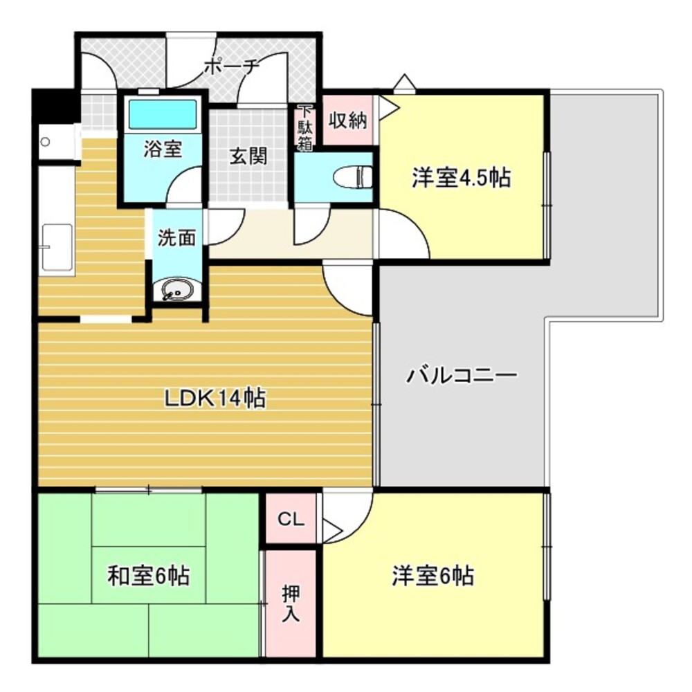 サンコスモ生駒 奈良県生駒市北新町 (6.7万円／3LDK (和6 洋6 洋4.5 LD10.7K3.3)／62.64㎡)｜賃貸物件(賃貸マンション・アパート・一戸建て)の住宅情報・お部屋探し ...