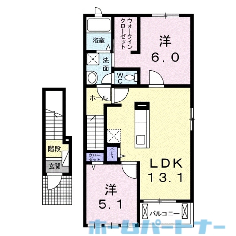 グレイスフル江川 A棟 徳島県吉野川市鴨島町西麻植字江川 (5.6万円／2LDK (洋6 洋5.1 LDK13.1)／58.7㎡)｜賃貸物件(賃貸マンション・アパート・一戸建て)の住宅情報・お ...