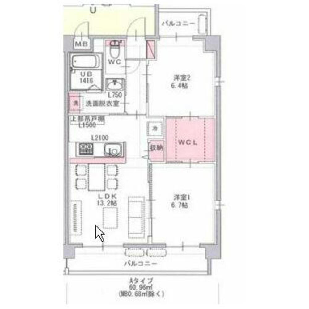 エンパイヤ four 熊本県熊本市中央区保田窪1 (8.4万円／2LDK (洋6.7 洋5.8 LDK13.2)／60.05㎡)｜賃貸物件(賃貸マンション・アパート・一戸建て)の住宅情報・お ...