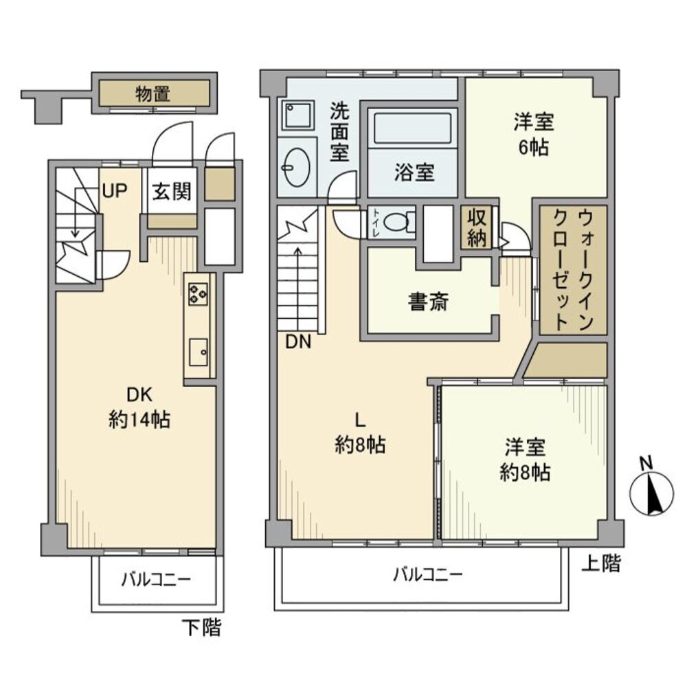 小田急小田原線 経堂駅 8階建 築57年 東京都世田谷区経堂1 (25万円／2LDK (洋8 洋6 L8DK14)／103.13㎡)｜賃貸物件(賃貸マンション・アパート・一戸建て)の住宅情報 ...