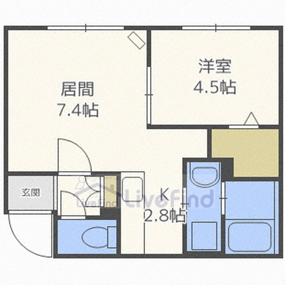 札幌市営地下鉄南北線 中の島駅 4階建 築10年 北海道札幌市豊平区水車町7 (5.1万円／1LDK (洋4.5 LDK10.2)／34.82㎡)｜賃貸物件(賃貸マンション・アパート・一戸建て ...