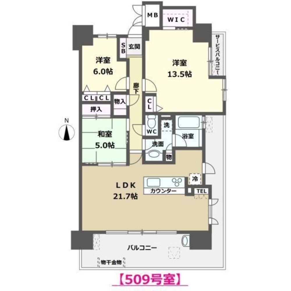 プレミスト金沢本町 石川県金沢市本町1 (22万円／3LDK (和5 洋13.5 洋6 LDK21.7)／101.67㎡)｜賃貸物件(賃貸マンション・アパート・一戸建て)の住宅情報・お部屋探し ...