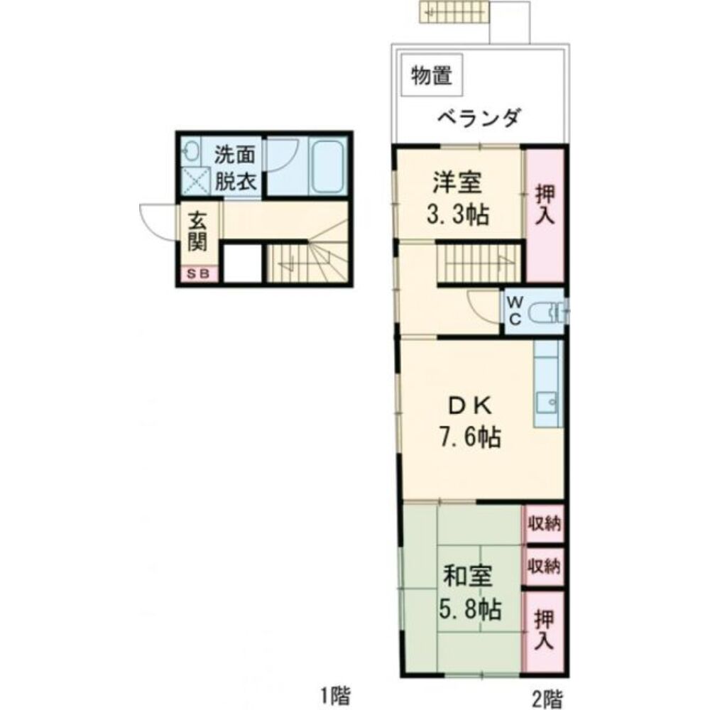 BBハウス 東京都立川市錦町1 (10.5万円／2DK (和5.8 洋3.3 DK7.6)／52.1㎡)｜賃貸物件(賃貸マンション・アパート・一戸建て)の住宅情報・お部屋探しならYahoo!不動産