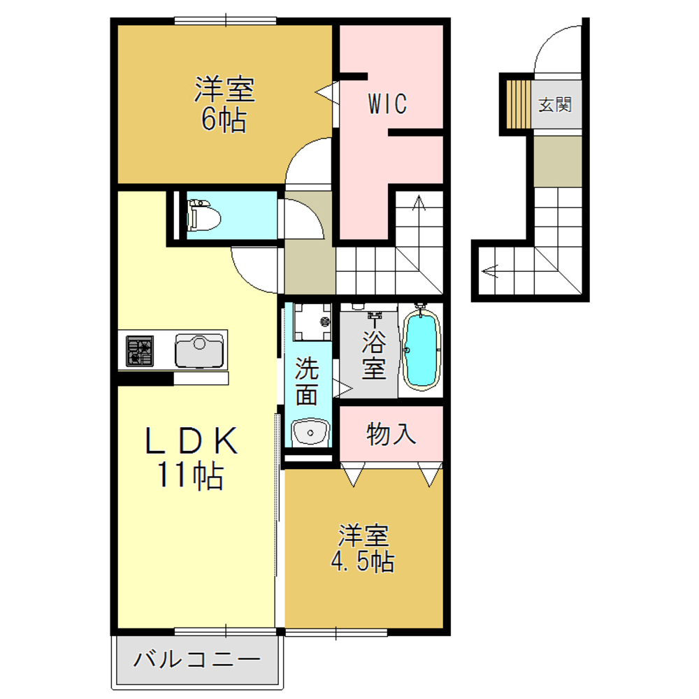 当麻寺MKコートI 奈良県葛城市當麻 (6万円／2LDK (洋6 洋4.5 LDK11)／59.87㎡)｜賃貸物件(賃貸マンション・アパート・一戸建て)の住宅情報・お部屋探しならYahoo!不動産