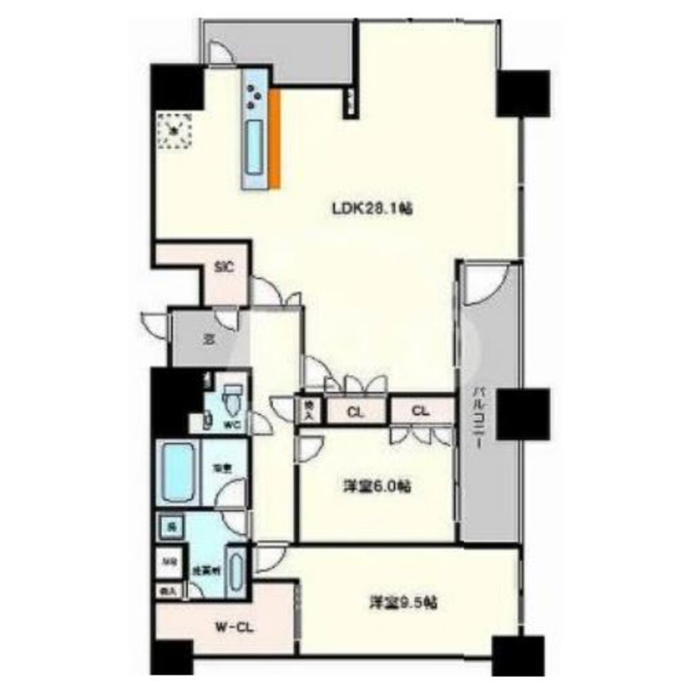 サンメゾン心斎橋セレブリテ 大阪府大阪市中央区西心斎橋1 (37.78万円／2LDK (洋9.5 洋6 LDK28.1)／103.56㎡)｜賃貸物件(賃貸マンション・アパート・一戸建て)の住宅 ...