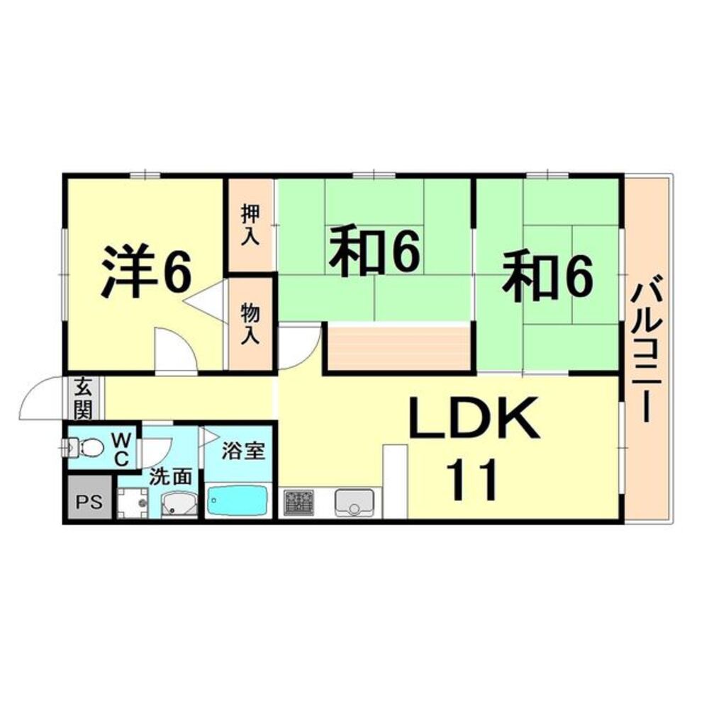 グランドメゾン昆陽 兵庫県伊丹市昆陽南1 (8万円／3LDK (和6 和6 洋6 LDK11)／66.56㎡)｜賃貸物件(賃貸マンション・アパート・一戸建て)の住宅情報・お部屋探しなら ...