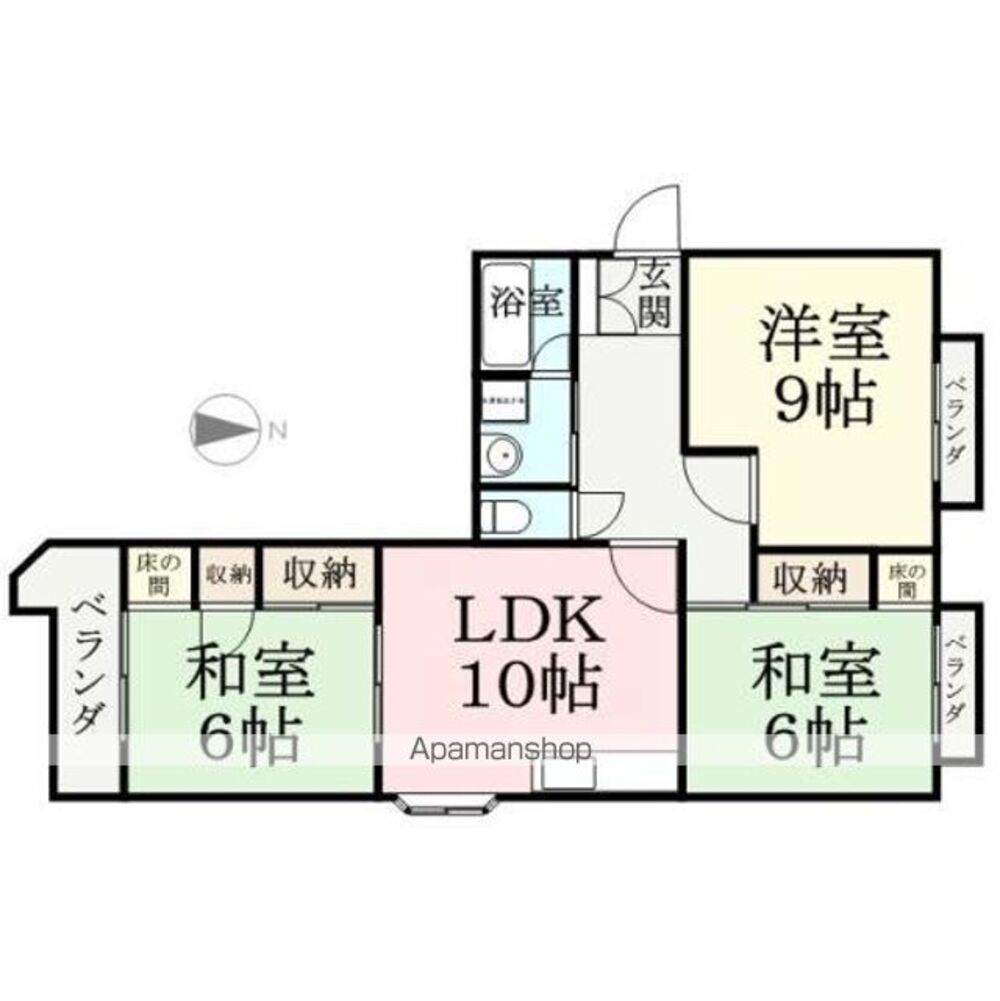 サン黒葉III 福井県福井市二の宮4 (5.4万円／3LDK (和6 和6 洋9 LDK10)／78.4㎡)｜賃貸物件(賃貸マンション・アパート・一戸建て)の住宅情報・お部屋探しならYahoo!不動産