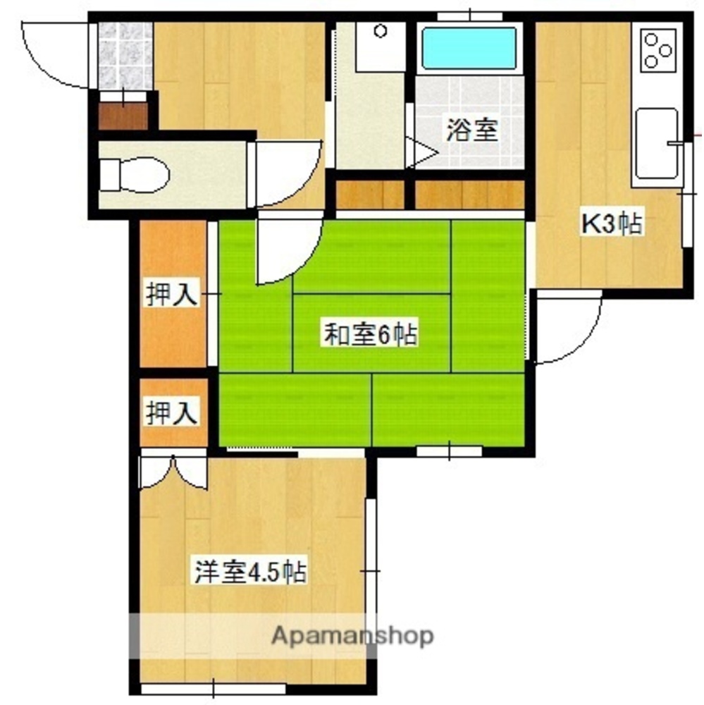 ガーデンKH5 宮崎県都城市上川東2 (3.6万円／2K (和6 洋4.5 K3)／36.4㎡)｜賃貸物件(賃貸マンション・アパート・一戸建て)の住宅情報・お部屋探しならYahoo!不動産