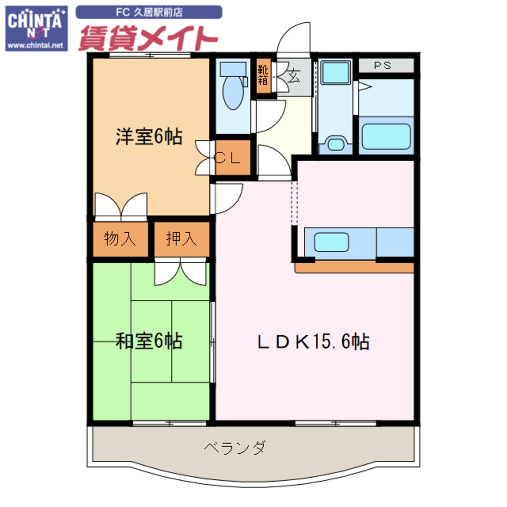プロミネント伊勢中川II 三重県松阪市嬉野中川新町2 (6.3万円／2LDK (和6 洋6 LDK15.6)／58.32㎡)｜賃貸物件(賃貸マンション・アパート・一戸建て)の住宅情報・お ...