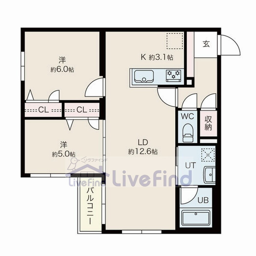 函館本線 苗穂駅 3階建 築10年 北海道札幌市白石区菊水上町一条2 (8万円／2LDK (洋6 洋5 LD12.3K3.1)／59.4㎡)｜賃貸物件(賃貸マンション・アパート・一戸建て)の ...