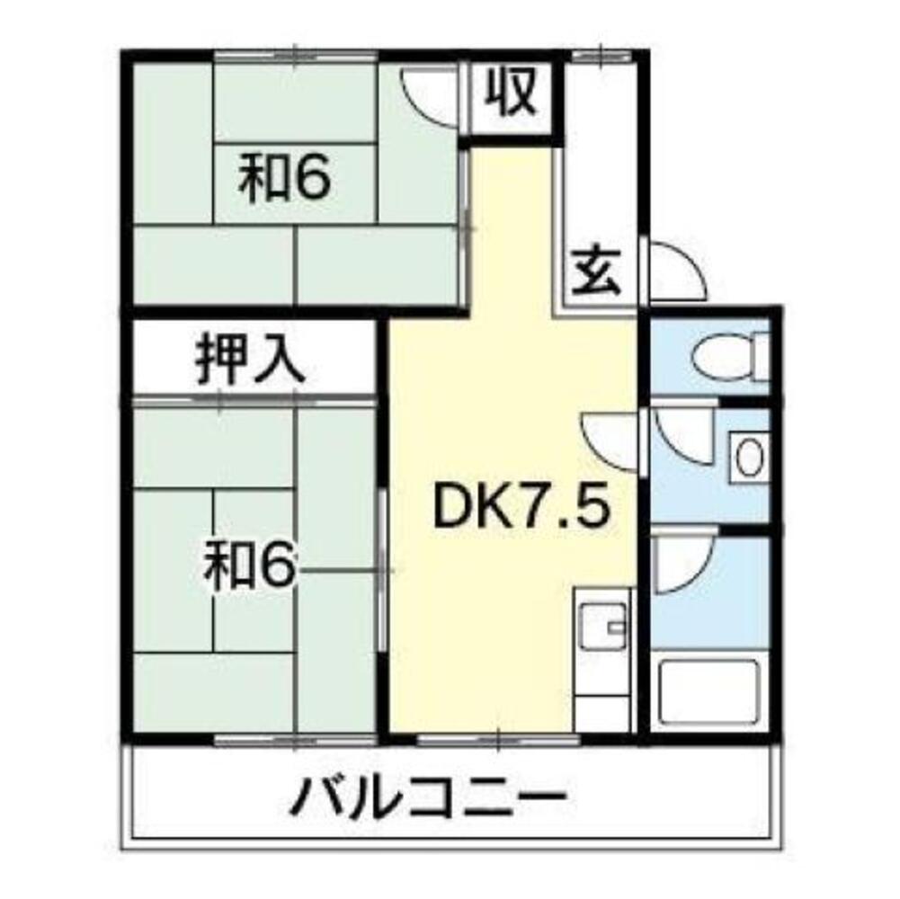 城見ハイツ 徳島県鳴門市撫養町立岩字元地 (4.5万円／2DK (和6 DK7.5)／57.43㎡)｜賃貸物件(賃貸マンション・アパート・一戸建て)の住宅情報・お部屋探しならYahoo!不動産