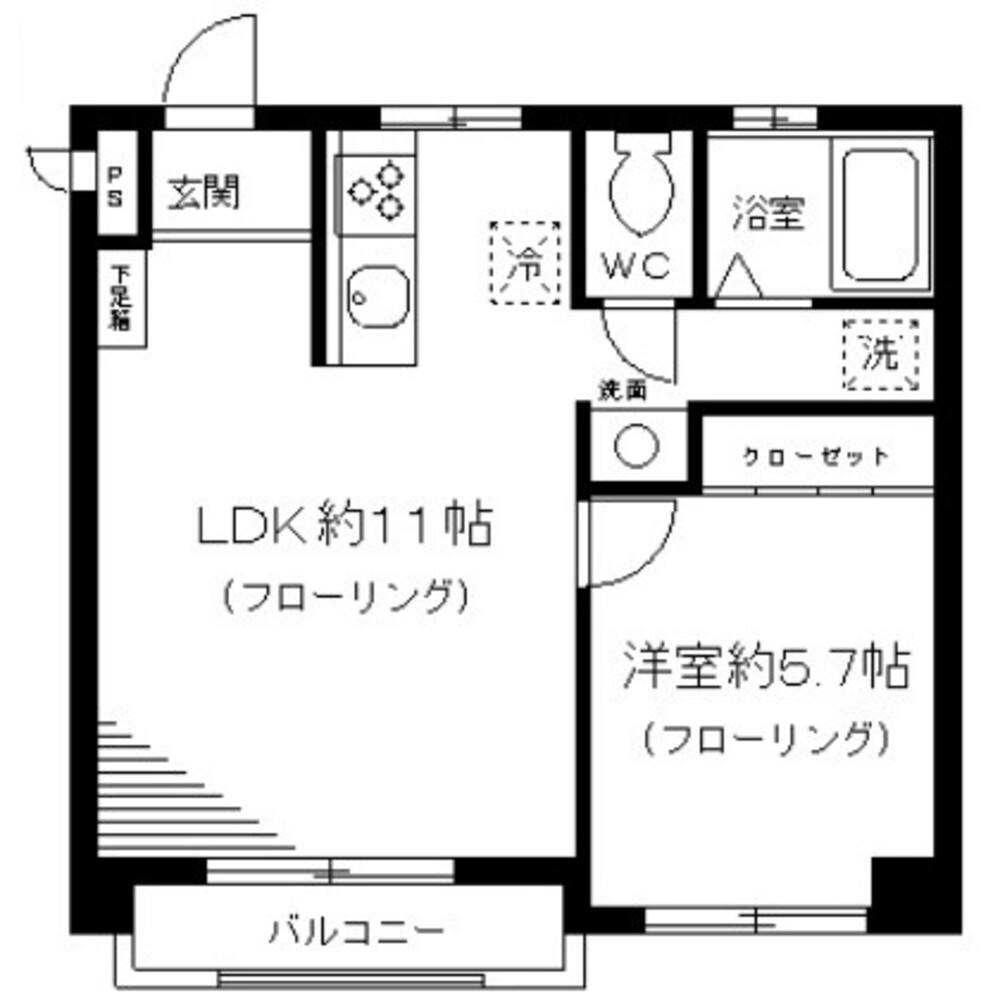 OsakaMetro長堀鶴見緑地線 西大橋駅 地上5階建て 築51年 大阪府大阪市西区新町3 (7.9万円／1LDK (洋5.7 LDK11.0)／37.29㎡)｜賃貸物件(賃貸マンション ...
