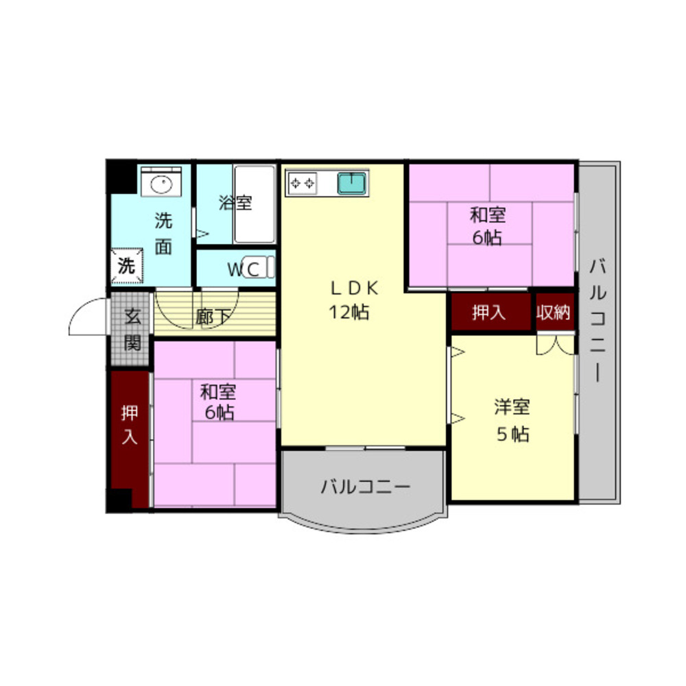 インペリアル東生駒 奈良県生駒市東生駒1 (9.5万円／3LDK (和6 和6 洋5 LDK12.0)／72.72㎡)｜賃貸物件(賃貸マンション・アパート・一戸建て)の住宅情報・お部屋探しなら ...