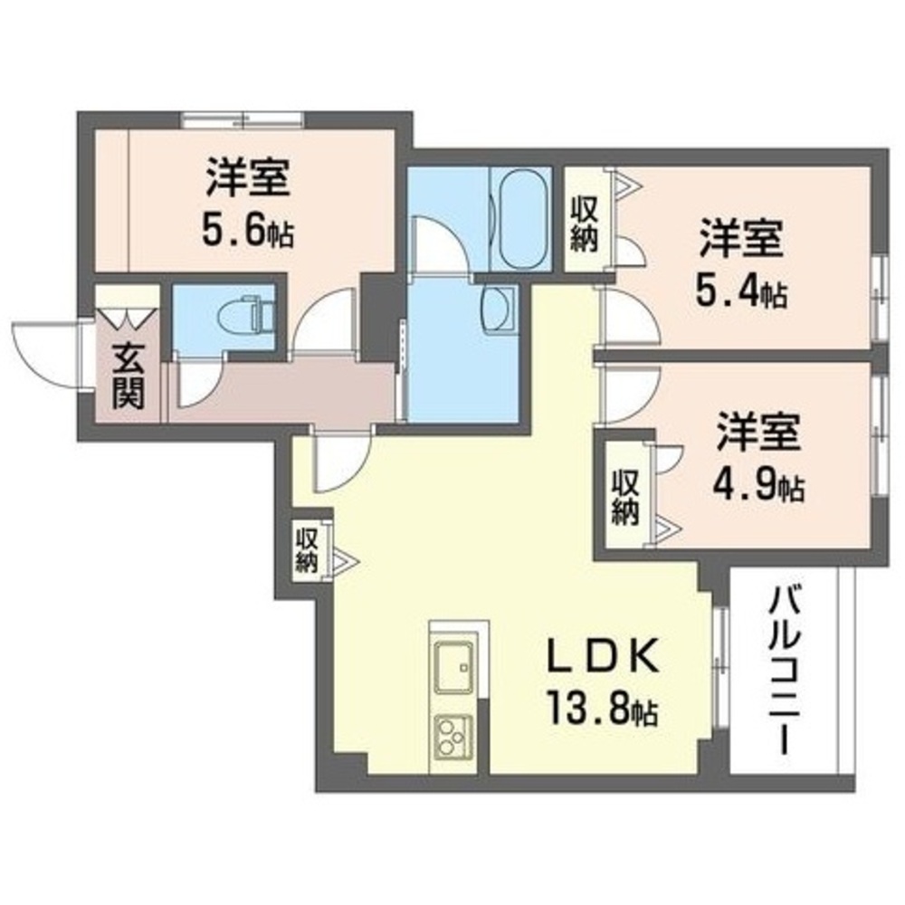 フォレナブルー鶴ヶ峰 神奈川県横浜市旭区鶴ケ峰本町1 (15.2万円／3LDK (洋5.6 洋5.4 洋4.9 LDK13.8)／63.5㎡)｜賃貸物件(賃貸マンション・アパート・一戸建て)の ...