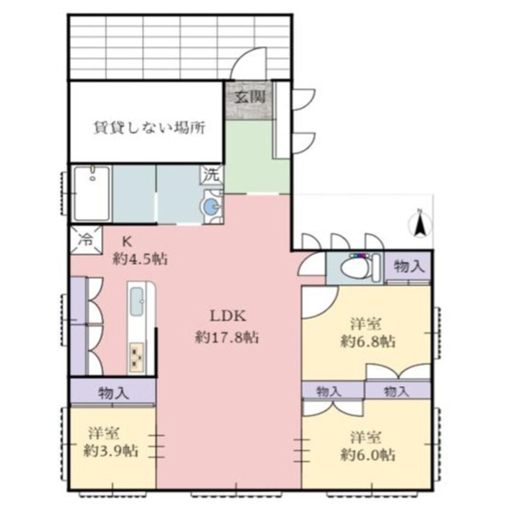 西武新宿線 野方駅 地上2階建 築19年 東京都中野区野方4 (28万円／2SLDK (洋6.8 洋6 LD17.8K4.5 納戸 3.9)／95.37㎡)｜賃貸物件(賃貸マンション・アパート ...
