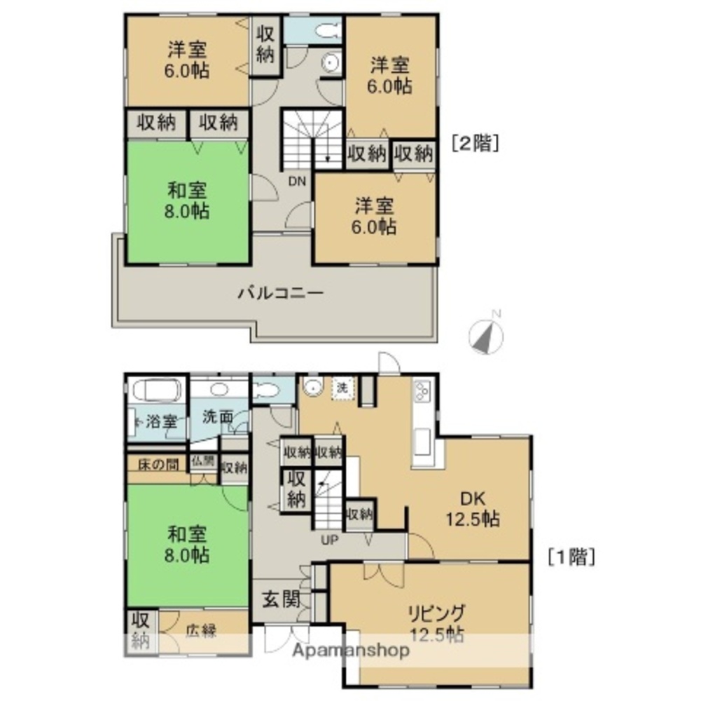 山陽本線（JR西日本） 新井口駅 2階建 築35年 広島県広島市西区草津新町2 (18万円／5LDK (和8 和8 洋6 洋6 洋6 LDK25)／161.34㎡)｜賃貸物件(賃貸マンション ...