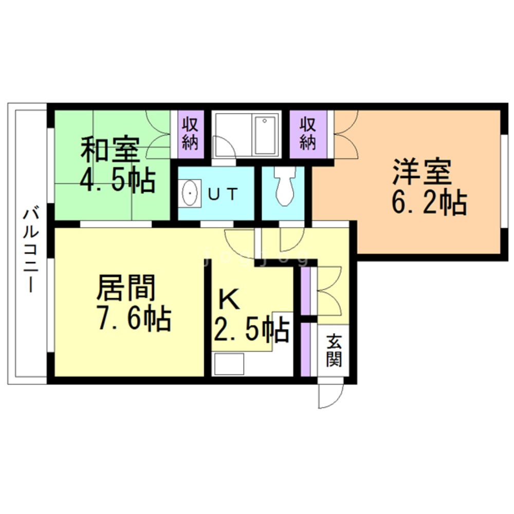ラザール末広 北海道千歳市末広5 (5.8万円／2LDK (和4.5 洋6.2 LD7.6K2.5)／46.66㎡)｜賃貸物件(賃貸マンション・アパート・一戸建て)の住宅情報・お部屋探しなら ...