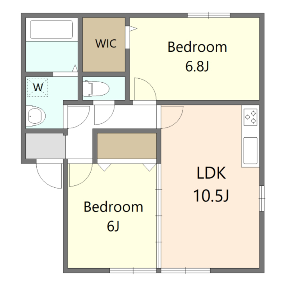 スクエアガーデン C 埼玉県本庄市朝日町2 (5.3万円／2LDK (洋6.8 洋6 LDK10.5)／55.44㎡)｜賃貸物件(賃貸マンション・アパート・一戸建て)の住宅情報・お部屋探しなら ...
