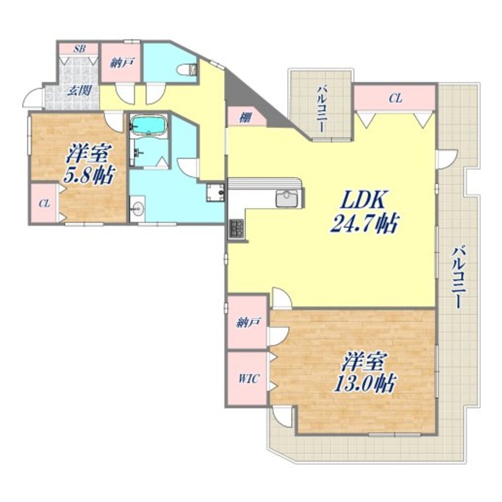芦屋ニューコーポ1番館 兵庫県芦屋市打出町 (13万円／2LDK (洋13 洋5.8 LDK24.7)／107.9㎡)｜賃貸物件(賃貸マンション・アパート・一戸建て)の住宅情報・お部屋探しなら ...