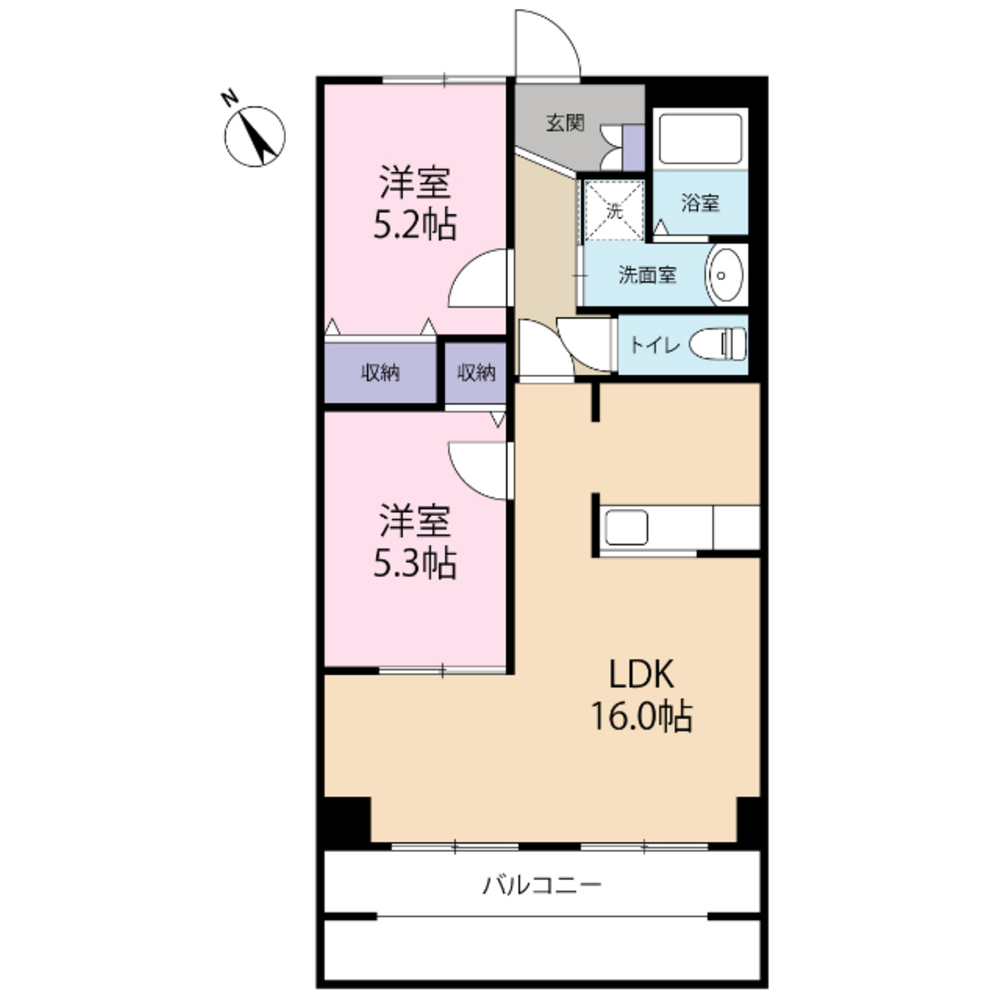 エスペランサひなた(南東側) 静岡県富士市森島 (6.4万円／2LDK (洋5.3 洋5.2 LDK16)／62.31㎡)｜賃貸物件(賃貸マンション・アパート・一戸建て)の住宅情報・お部屋探し ...