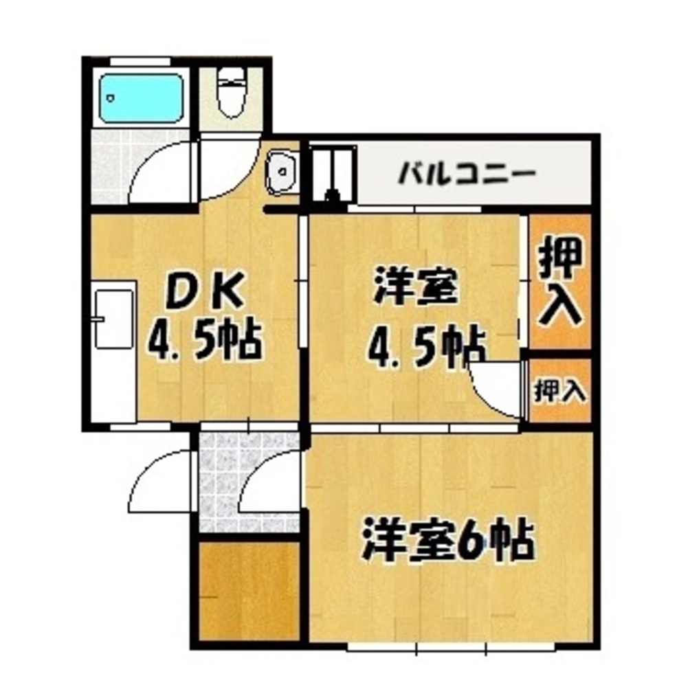 梶本ハイツ 兵庫県明石市東人丸町 (4.5万円／2DK (洋6 洋4.5 DK4.0)／38㎡)｜賃貸物件(賃貸マンション・アパート・一戸建て)の住宅情報・お部屋探しならYahoo!不動産
