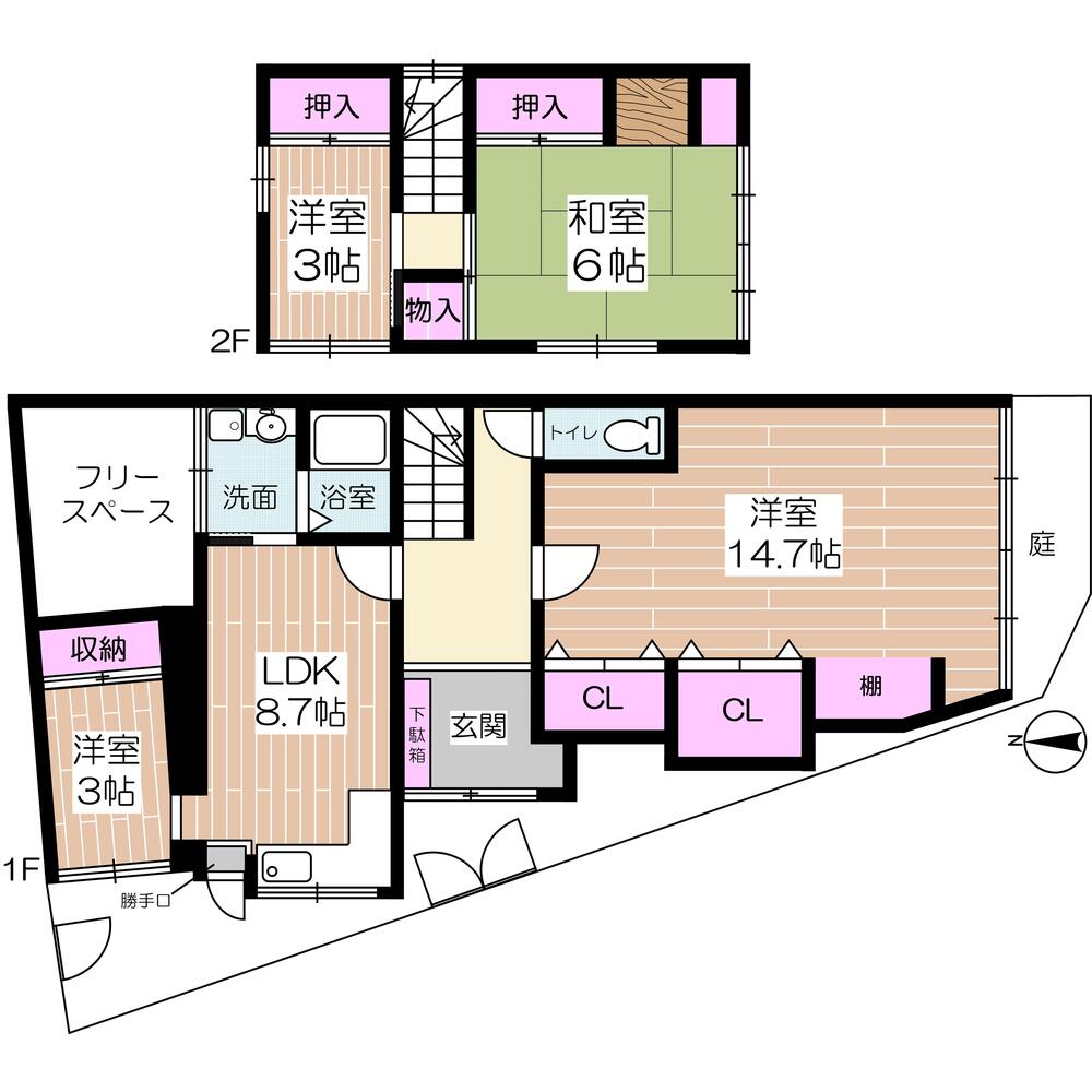 桜4丁目貸家 大阪府箕面市桜4 (10万円／4LDK (和6 洋14.7 洋3 洋3 LDK8.7)／98.79㎡)｜賃貸物件(賃貸マンション・アパート・一戸建て)の住宅情報・お部屋探しなら ...