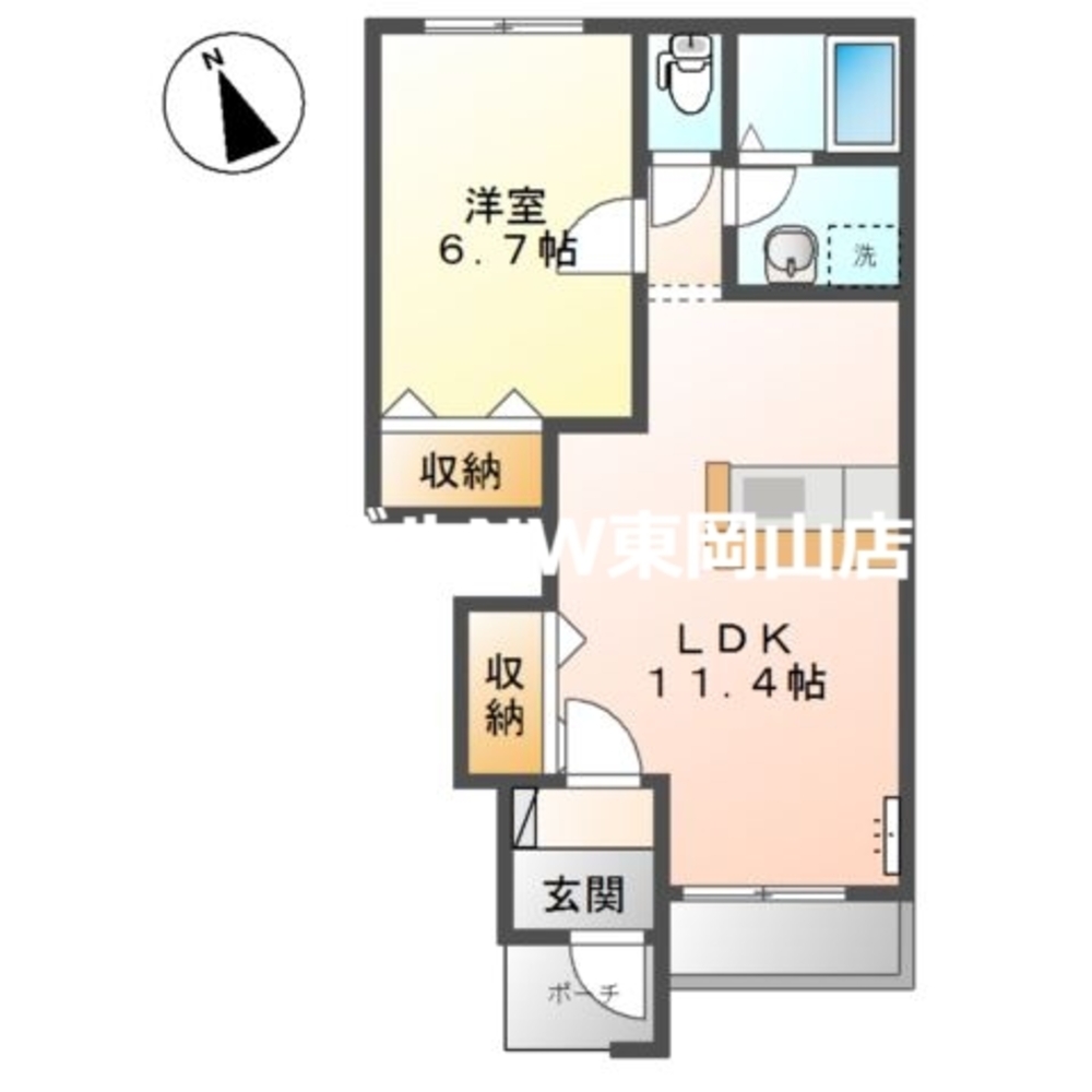 山陽本線（JR西日本） 高島駅 2階建 築14年 岡山県岡山市中区関 (5.1万円／1LDK (洋6.7 LDK11.4)／44.88㎡)｜賃貸物件(賃貸マンション・アパート・一戸建て)の住宅 ...