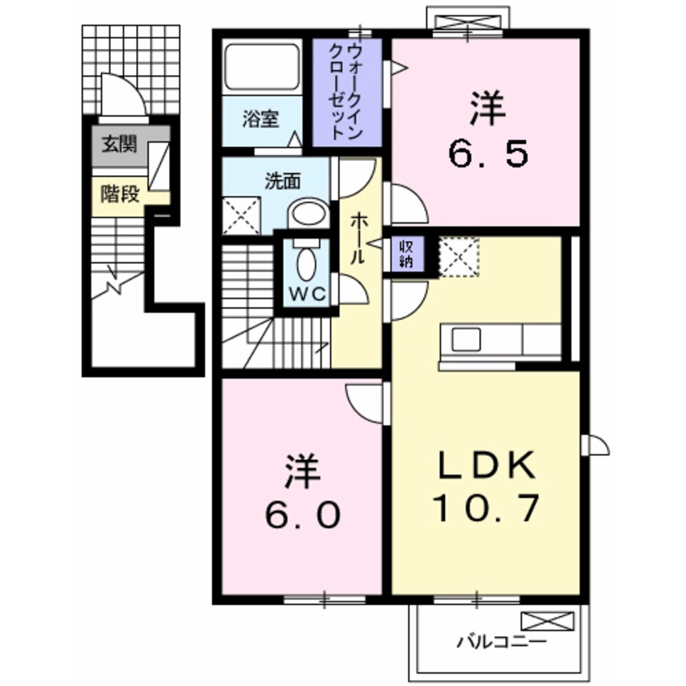 グラースヴィラI 高知県香南市野市町中ノ村 (5.8万円／2LDK (洋6.5 洋6 LDK10.7)／57.96㎡)｜賃貸物件(賃貸マンション・アパート・一戸建て)の住宅情報・お部屋探しなら ...