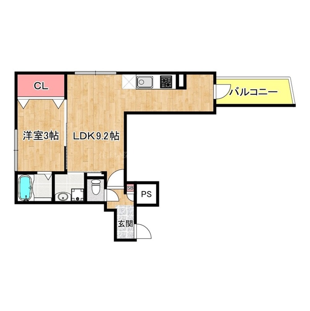 ALEGRIA九条 大阪府大阪市西区九条3 (7.7万円／1DK (洋3.6 DK9.2)／31.7㎡)｜賃貸物件(賃貸マンション・アパート・一戸建て)の住宅情報・お部屋探しならYahoo!不動産
