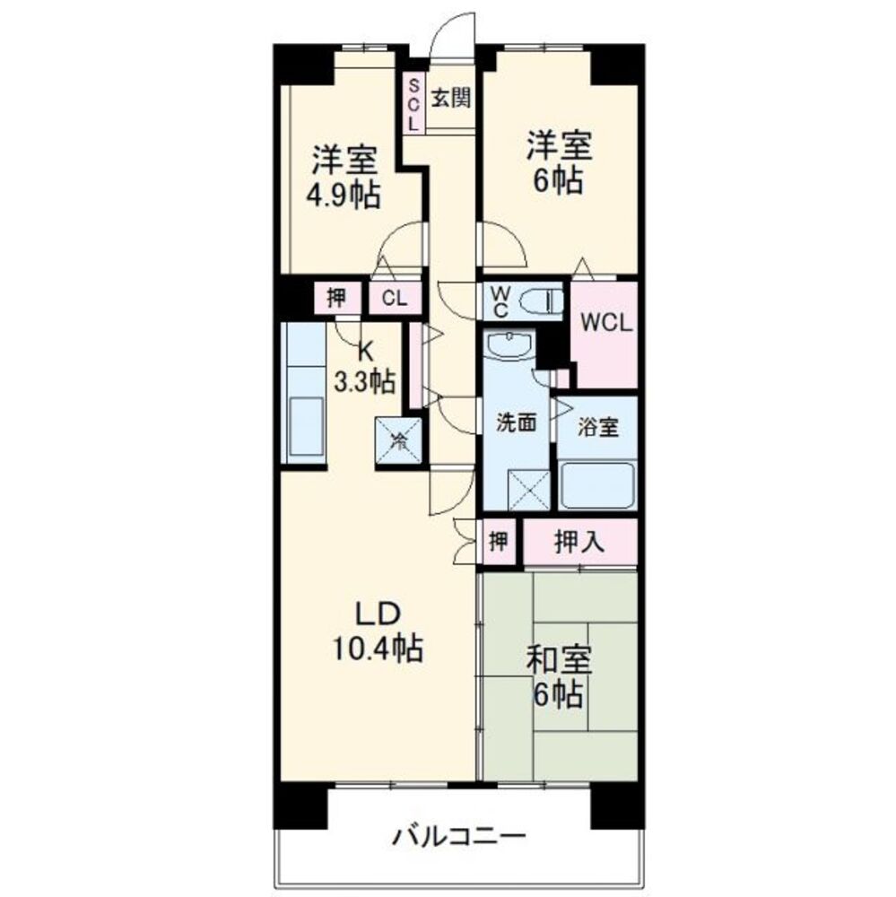 白井ロジュマン 千葉県白井市冨士 (7.6万円／3LDK (和6 洋6 洋4.9 LD10.4K3.3)／72.62㎡)｜賃貸物件(賃貸マンション・アパート・一戸建て)の住宅情報・お部屋探し ...