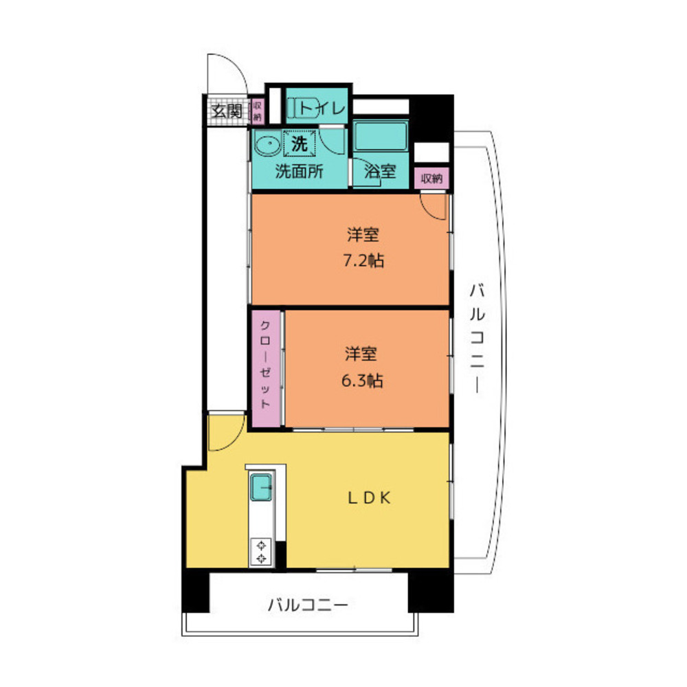 TMレジデンス末広 静岡県沼津市末広町 (8.5万円／2LDK (洋7.2 洋6.3 LDK12.1)／61.79㎡)｜賃貸物件(賃貸マンション・アパート・一戸建て)の住宅情報・お部屋探しなら ...