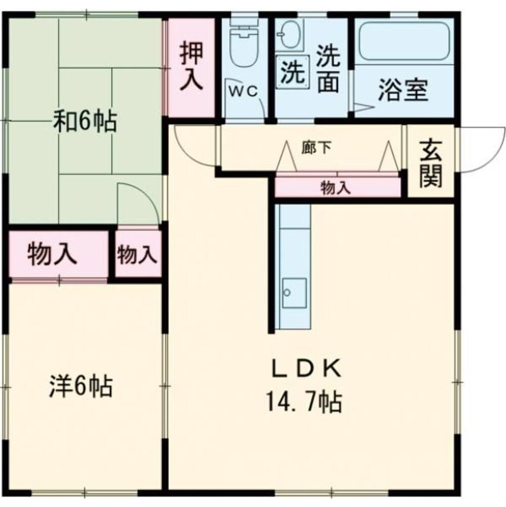ソニックハウス 群馬県伊勢崎市市場町1 (6.5万円／2LDK (和6 洋6 LDK14.7)／59.62㎡)｜賃貸物件(賃貸マンション・アパート・一戸建て)の住宅情報・お部屋探しなら ...