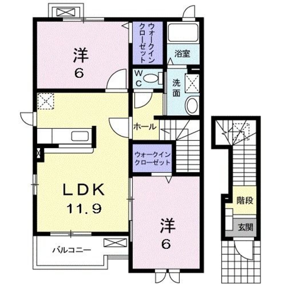 ヴァーサKS I 宮城県大崎市古川穂波7 (6.2万円／2LDK (洋6 洋6 LDK11.90)／58.8㎡)｜賃貸物件(賃貸マンション・アパート・一戸建て)の住宅情報・お部屋探しなら ...