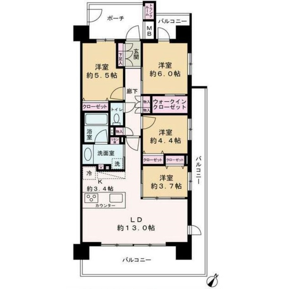 ウィザースレジデンス袖ケ浦II 千葉県袖ヶ浦市袖ケ浦駅前1 (21万円／4LDK (洋6 洋5.5 洋4.4 洋3.7 LDK16.4)／81.18㎡)｜賃貸物件(賃貸マンション・アパート ...