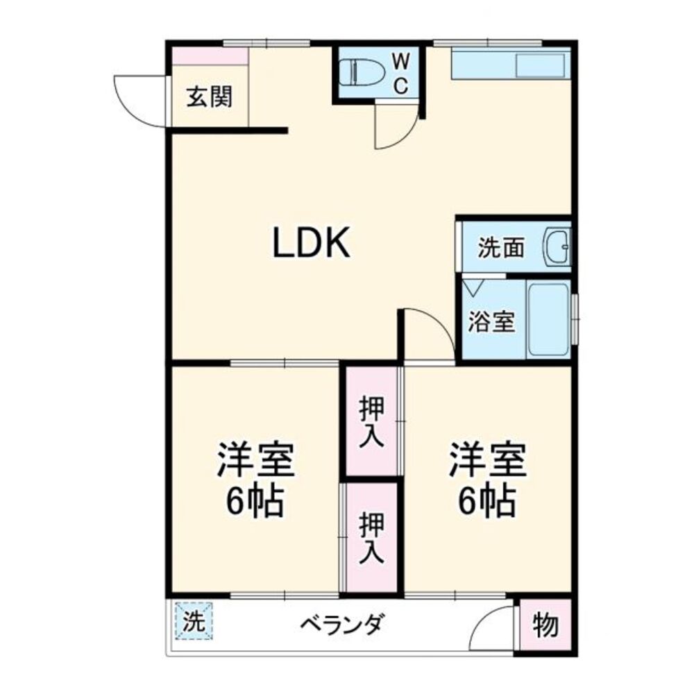 乙羽コーポ 山梨県甲府市千塚2 (3.5万円／2LDK (洋6 洋6 K4.0)／54.8㎡)｜賃貸物件(賃貸マンション・アパート・一戸建て)の住宅情報・お部屋探しならYahoo!不動産